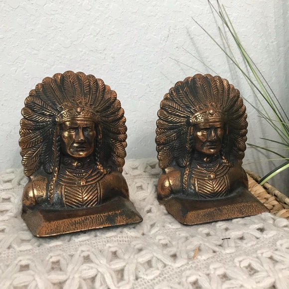 Verona | Accents | Vintage Verona Indian Chief Bookends | Poshmark